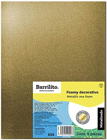 Foamy carta metalizado color dorado, paquete con 5 hojas. : Amazon.com ...