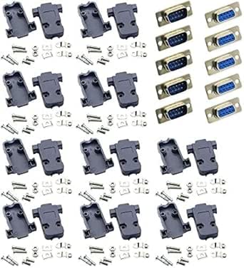 PriEnt DB9 Male and Female Connector Pair, 9 Pin RS232 Serial Port ...