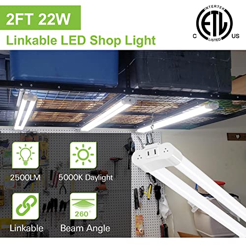 Snapklik.com : Hykolity 4 Pack Linkable LED Shop Light For Garage, 2FT ...