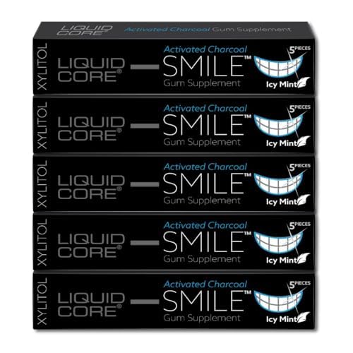 Amazon.com : Liquid Core Smile Activated Charcoal Gum with MCT Oil ...