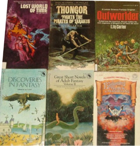 6 Books Written or Edited By Lin Carter: Lost World of Time / Thingor ...