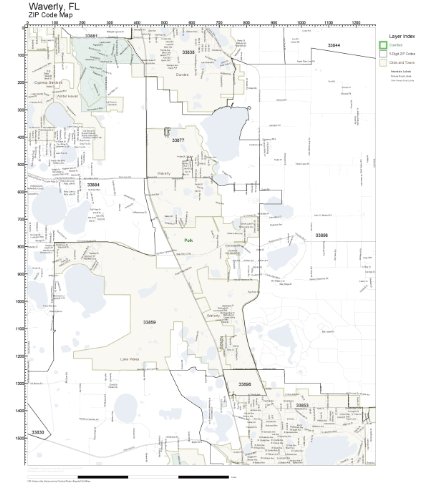ZIP Code Wall Map of Waverly, FL ZIP Code Map Laminated: Amazon.com ...