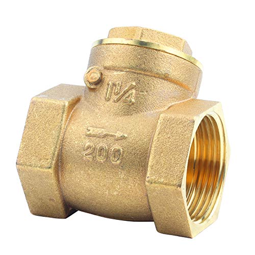 Check Valve, DN32 BSP 1-1/4" Female Thread Brass Non-return Swing Check ...