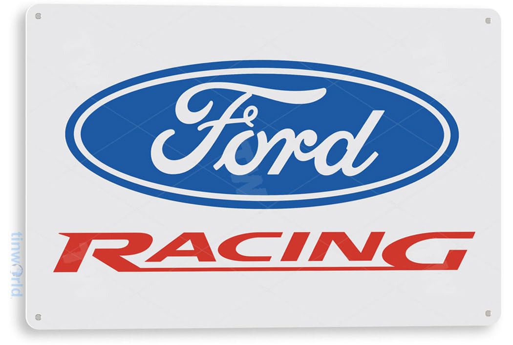 Amazon.com: TIN SIGN Ford Racing Retro Garage Sign Auto Shop Ford Sign ...