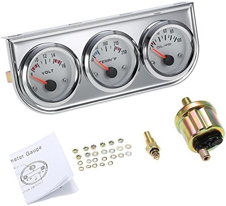 Amazon.com: GoolRC 3 in 1 Car Auto Gauge Kit (Volt Meter+Water Temp+Oil ...