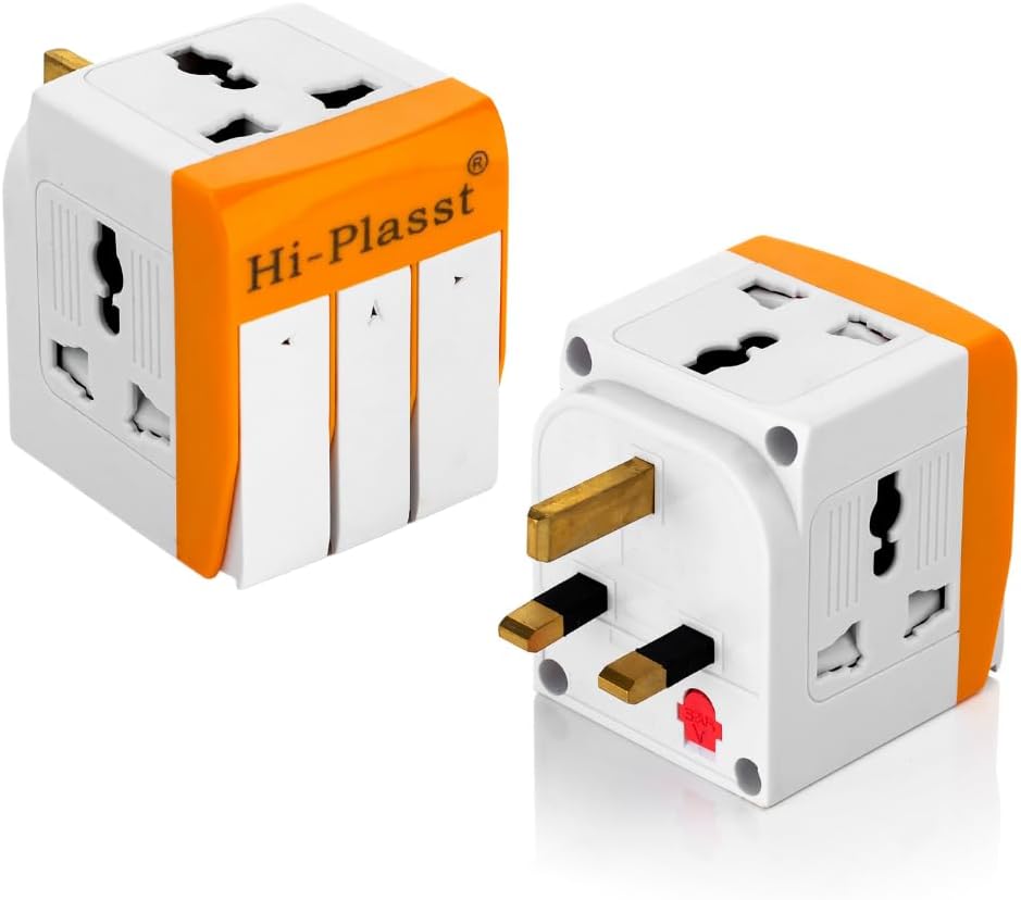 Hi-PLASST UK Plug Multi Plug Adapter - 13A Universal 3 Pin Multiplug ...
