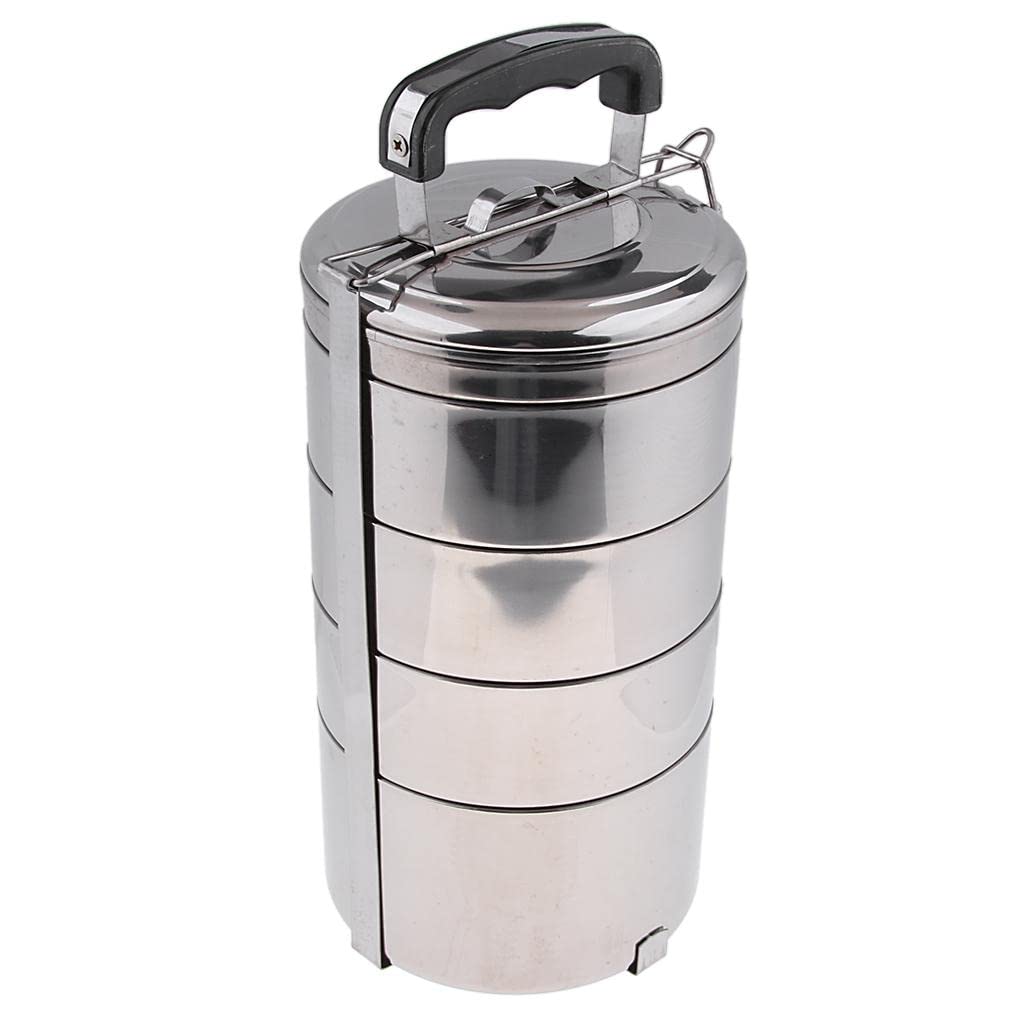 Stainless Steel Thermal Insulated Stackable Lunch Bento Box Carrier 4 ...