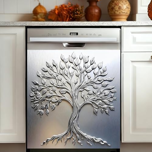 Amazon Tree Of Life Magnetic Dishwasher Cover 23x26 Silver