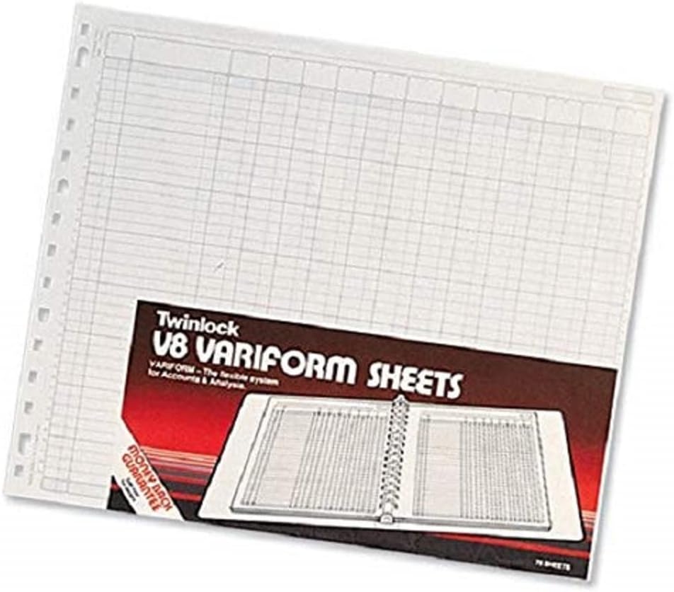 Rexel Twinlock Variform Multi-Ring Binder V8 Cash Refill Sheets Petty ...