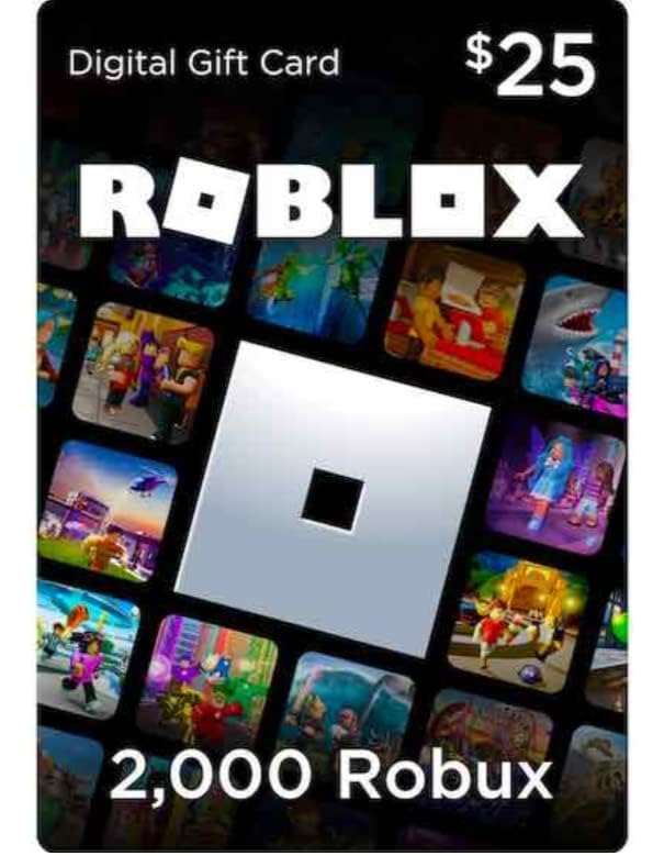 Roblox Gift Card Code - $25 Roblox Credit / 2000 Robux [Online Game ...
