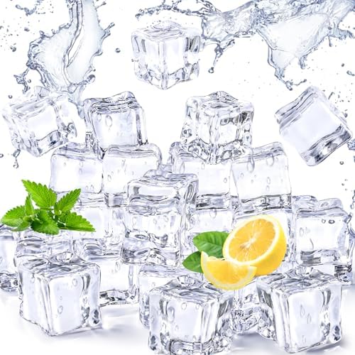 Amazon.com: 50 Pcs 20mm Clear Fake Ice Acrylic Decorative Ice Cubes ...