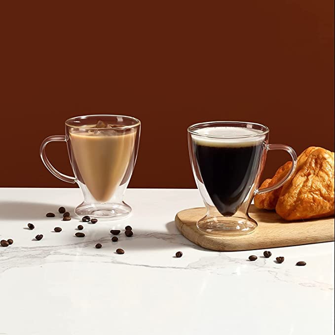 Buy SHIV SHAKTI ENTERPRISE Walled Glass Coffee Mugs with Handle ...