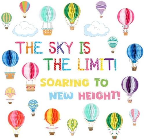 Amazon.com: 68 Pcs Hot Air Balloon Bulletin Board Cutouts Back to ...
