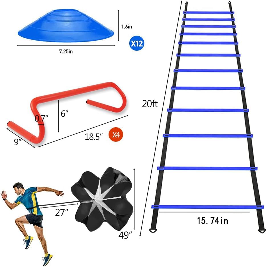 Snapklik.com : Speed & Agility Ladder Training Equipment Set, Includes ...