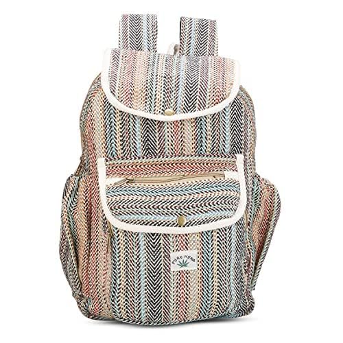 Buy PURSEO All Natural Handmade Multi Pocket Hemp Coloured Backpack ...
