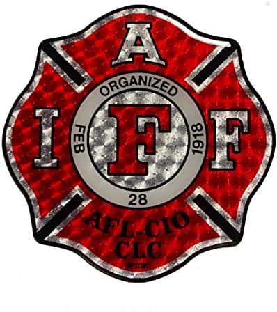 Amazon.com - 4" Original Red Brushed Metal 3D Domed Texture- IAFF ...