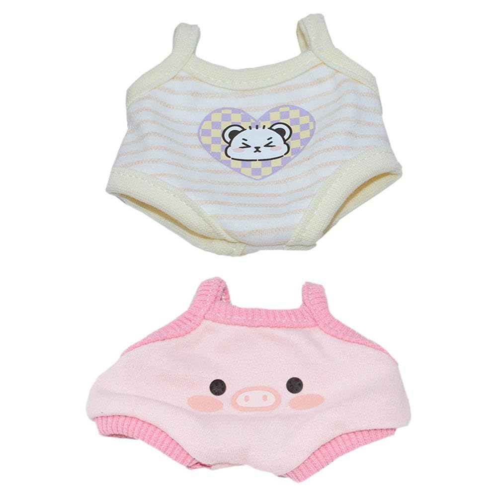 Amazon.com: niannyyhouse 10cm 20cm Plush Doll Clothes Vest Jumpsuit ...