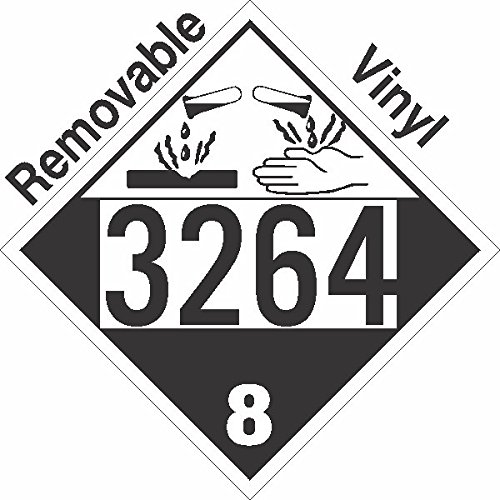 GC Labels-P303c3264, Corrosive Class 8 UN3264 Removable Vinyl DOT ...