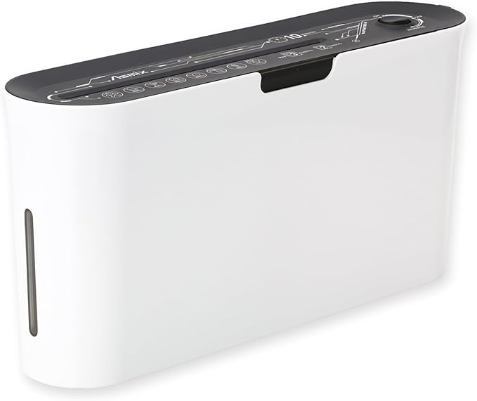 Amazon | アスミックス(Asmix) アスカ シュレッダー クロスカット B08W ホワイト 10分 A4 最大3枚 卓上 コンパクト スリム | 電動シュレッダー | 文房具・オフィス用品