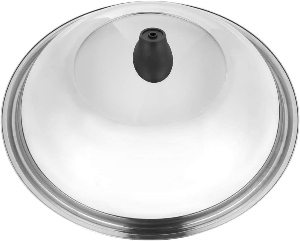 Amazon.com: BESTONZON 13 Inch Stainless Steel Cooking Wok Pan Lid ...