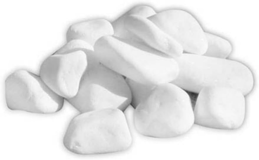 STONED® 2 Kilo Thassos White Pebbles Greek stone pebbles, beautiful ...