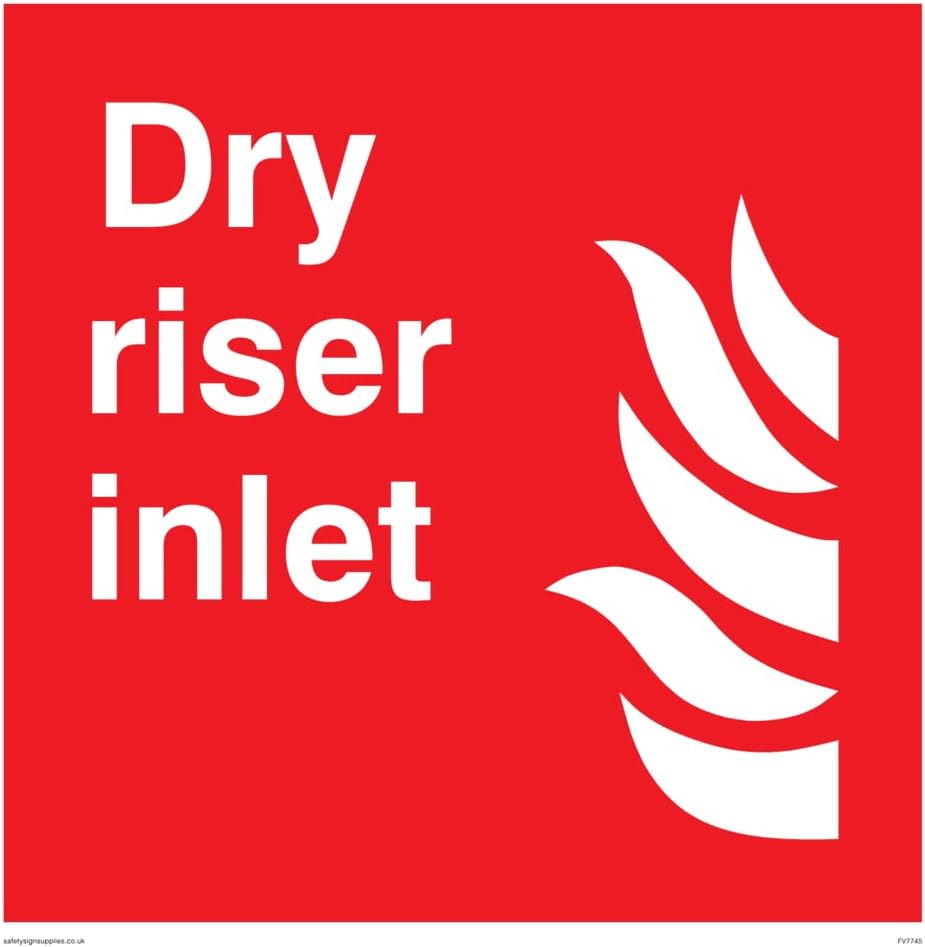 Viking Signs Dry riser inlet Sign - 200x200mm - S20, Red/White : Amazon ...