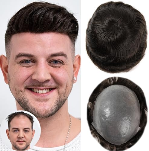 Amazon.com : BEEOS 0.03mm Ultra Thin Skin Toupee Hair for Men, V-looped ...