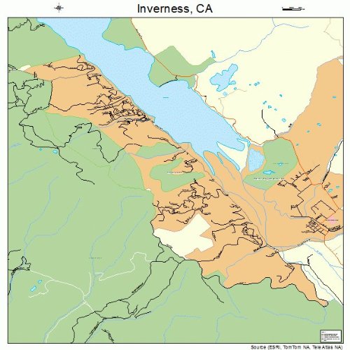 Amazon.com: Large Street & Road Map of Inverness, California CA ...
