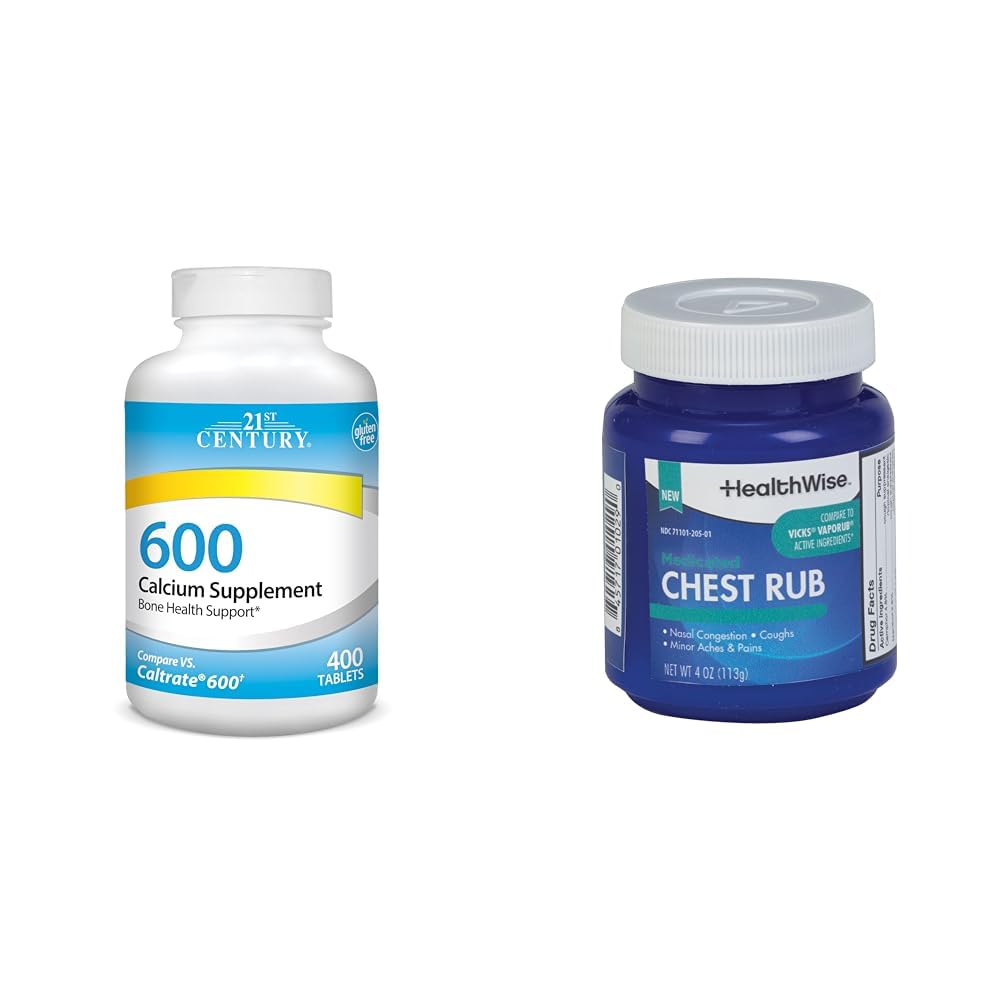 Amazon.com: 21st Century Calcium 600mg Tablets 400 Count & HealthWise ...