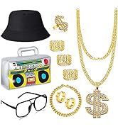 Amazon.com: EIELO 80s 90s Accessories Outfit for Men Hip Hop Costume ...