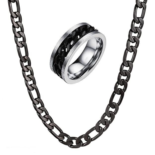 Buy KRYSTALZ Trending Titanium Black Combo Of Mens Stainless Steel ...