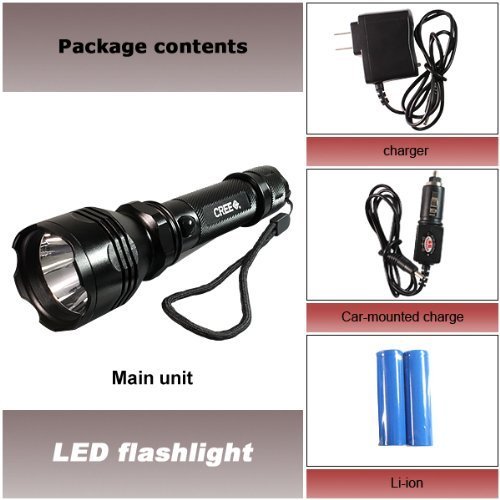 Black CREE LED K8 Rechargeable Flashlight Torch Lamp 500 Lumens 3 ...