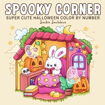 Amazon.com: Spooky Corner Color by Number: Super Cute Halloween ...