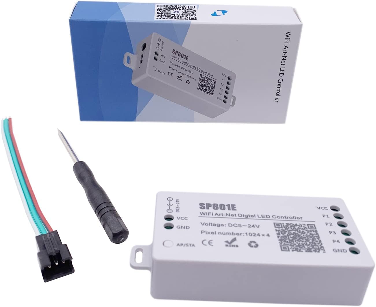 Amazon.com: TOPXCDZ SP801E WiFi Art-Net Magic LED Controller LED Matrix Panel Module WS2812B ...