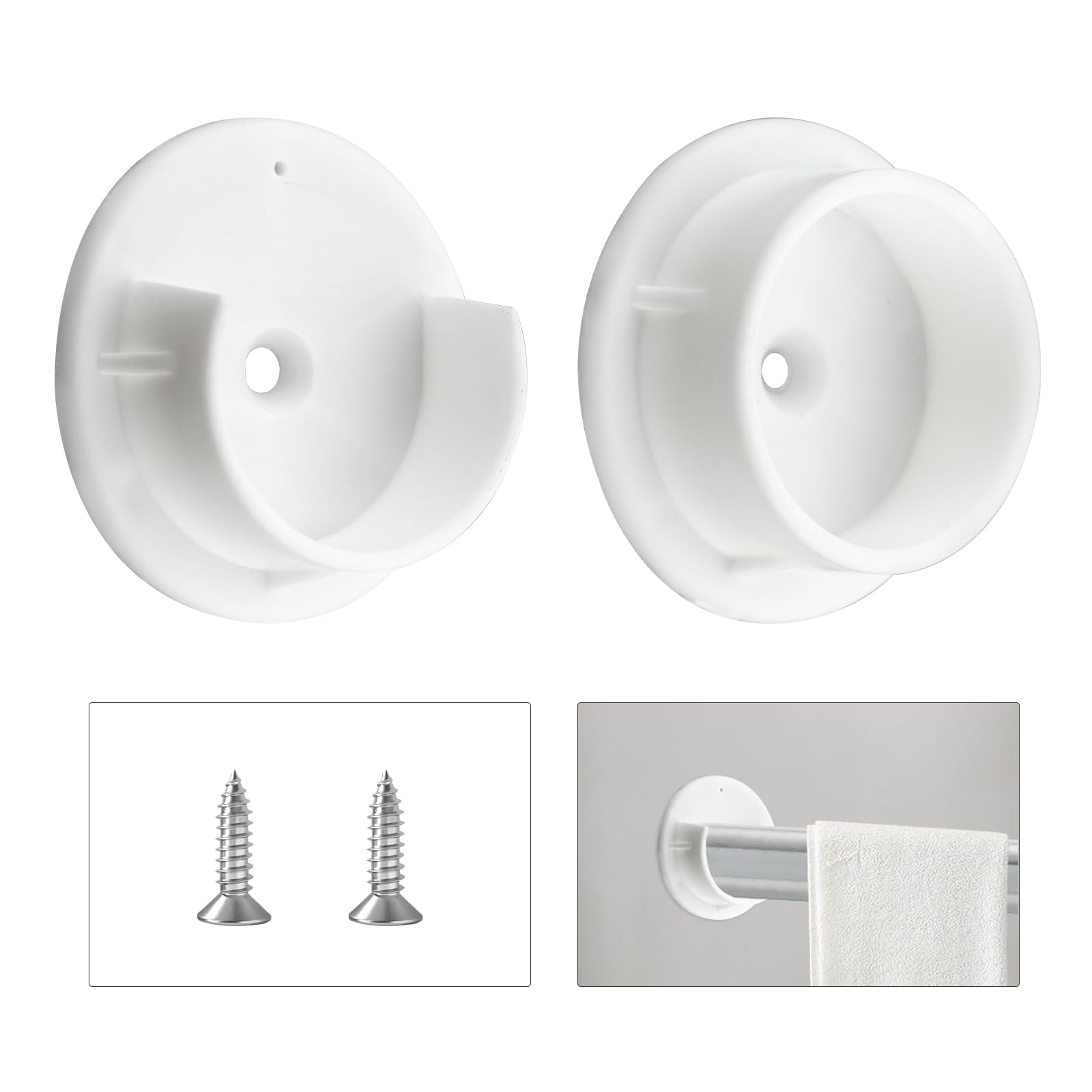 Amazon.com: HOME MASTER HARDWARE Plastic Closet Pole Socket,1-3/8 ...