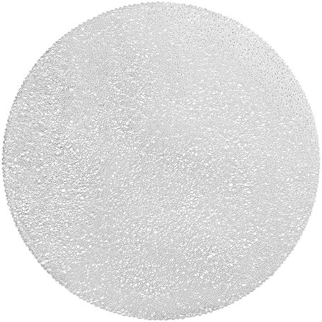 fanquare Set of 6 Round Placemats, Round Silver Cut-Out Place Mats ...