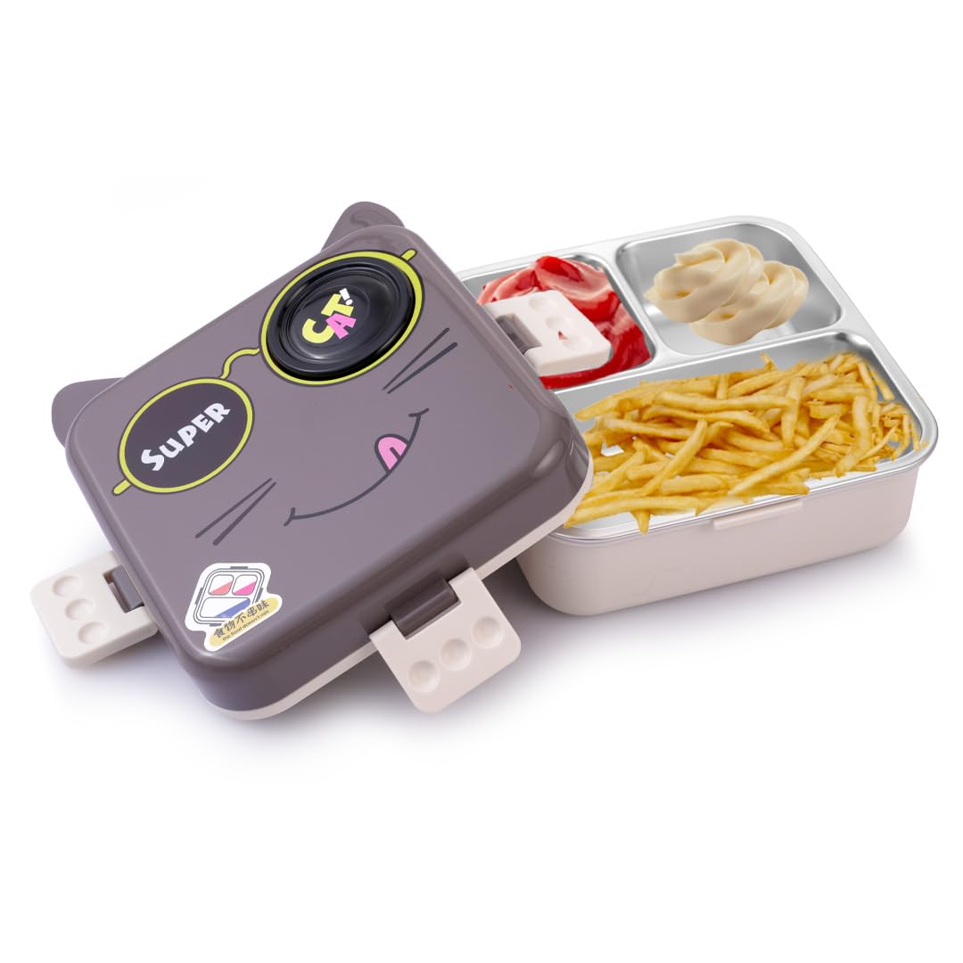 Buy ATTRO Carnival Super Cat Lunch Box 2 Layer Stainless Steel Lunch ...