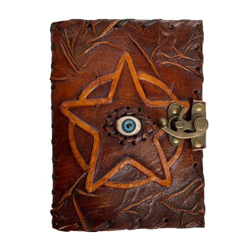 Amazon.com: Witchcraft Book of Spells Notebook, Pentagram Leather ...