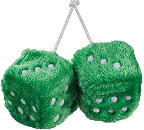JSCARLIFE Fuzzy Plush Dice 2.95”, Retro Square Plush Hanging Mirror ...