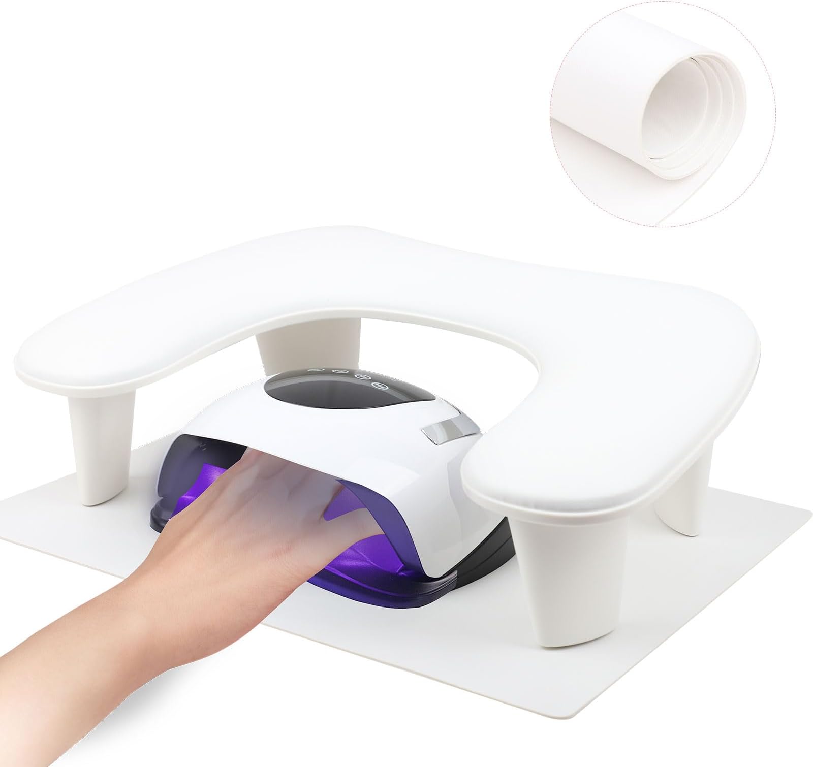 Amazon.com: Arm Rest for Nails Tech with Nail Table Mat,U-shaped ...