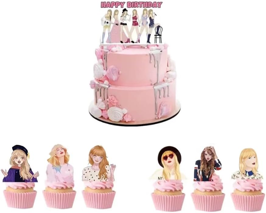Amazon.com: 25 popular singer cake decorations, one birthday cake top ...