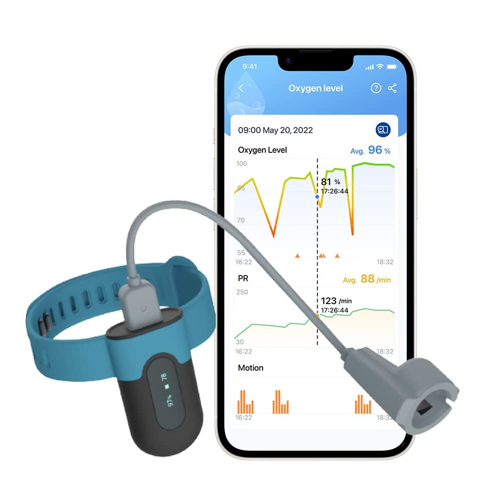 Pulse Oximeter Wrist Wearable Oxygen Saturation Monitor Overnight Sleep ...