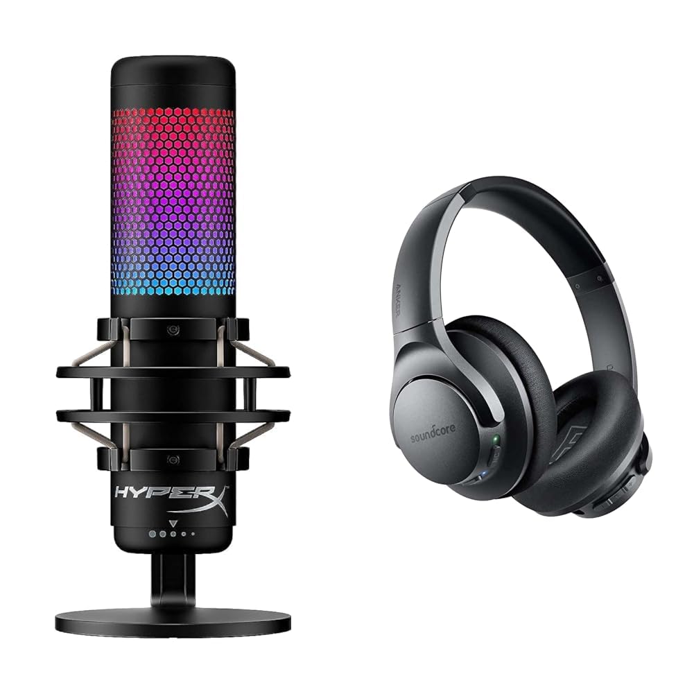Amazon.com: HyperX QuadCast S RGB USB Microphone, Anker Life Q20 Hybrid ...