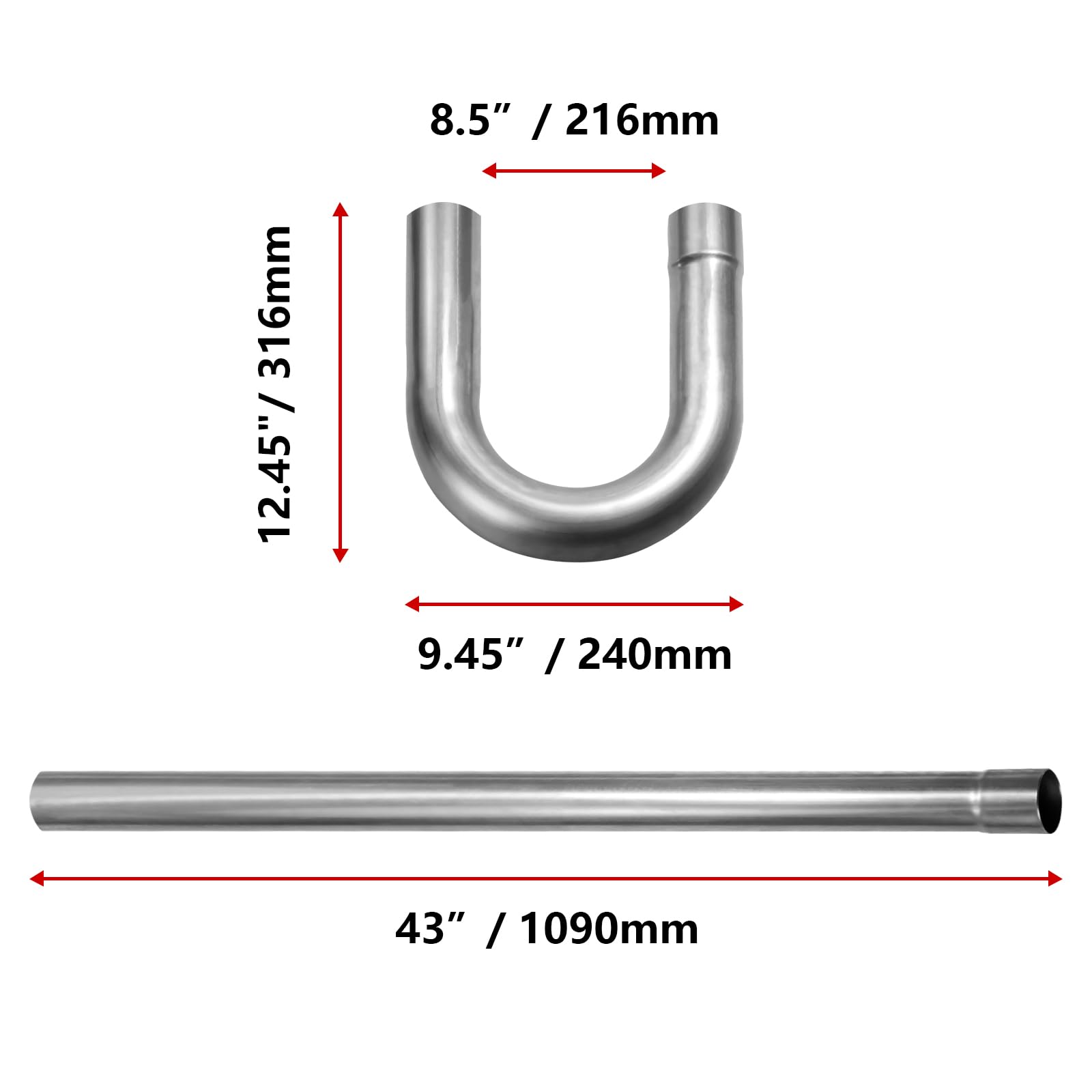 Snapklik.com : 3 Stainless Steel 409 Custom Exhaust Pipe Kit Tubing ...