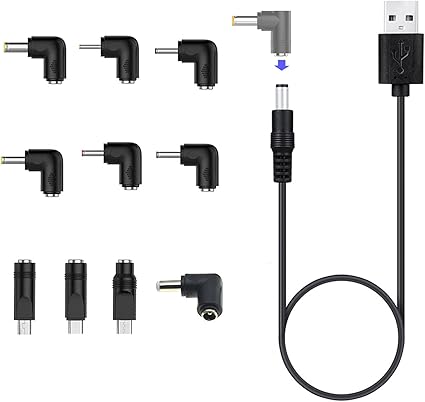 Amazon.com: USB to DC 5V Power Cord, Universal USB to DC 5.5x2.1mm Plug ...