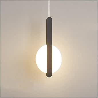 Minimalist Pendant Light Black Metal Drop Ceiling Lamp, 10W LED ...