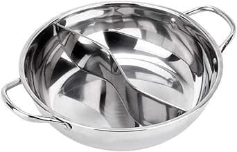 Amazon.co.jp: Two-Handed Pot, Divider, Two-Meal Pot, S Shape, Shabu ...