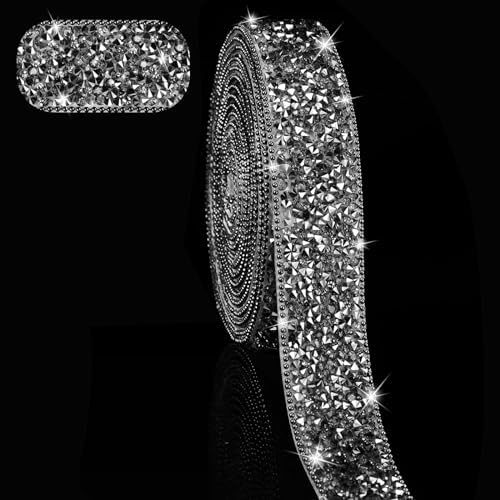 Amazon.com: 3 Yards Resin Rhinestone Ribbons Self Adhesive Diamond ...