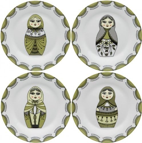 Amazon.com | Now Designs Plate, Baboushka, Set of 4: Dinner Plates: Plates