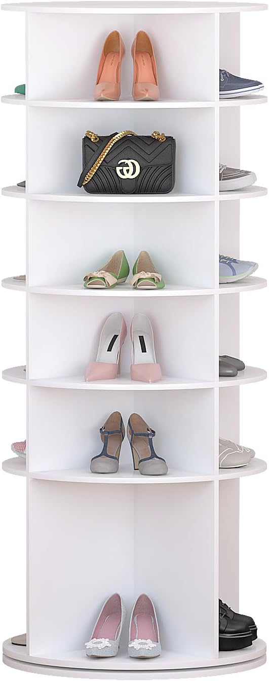 Amazon.com: Rotating Shoe Rack, 7-Tier Spinning Shoe Rack Tower, Free ...